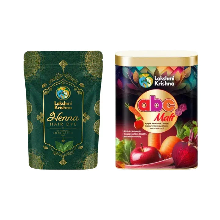 Henna Hair Dye + ABC Malt – Lakshmi Krishna Naturals